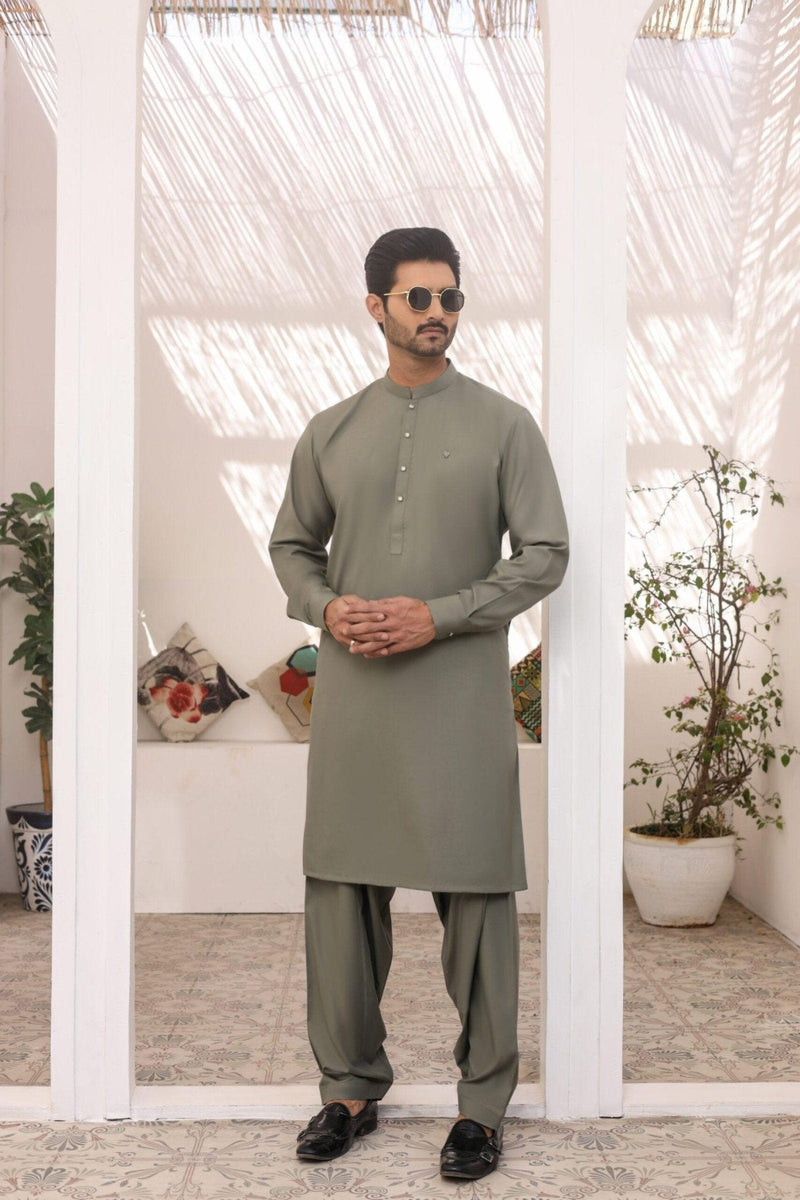 Light Green Wash & Wear Shalwar Kameez – NJ Mens