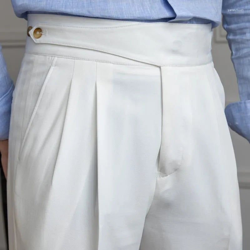 Pearl-White High Waisted Pant – NJ Mens