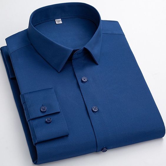 Royal Blue Cotton Formal Shirt – NJ Mens