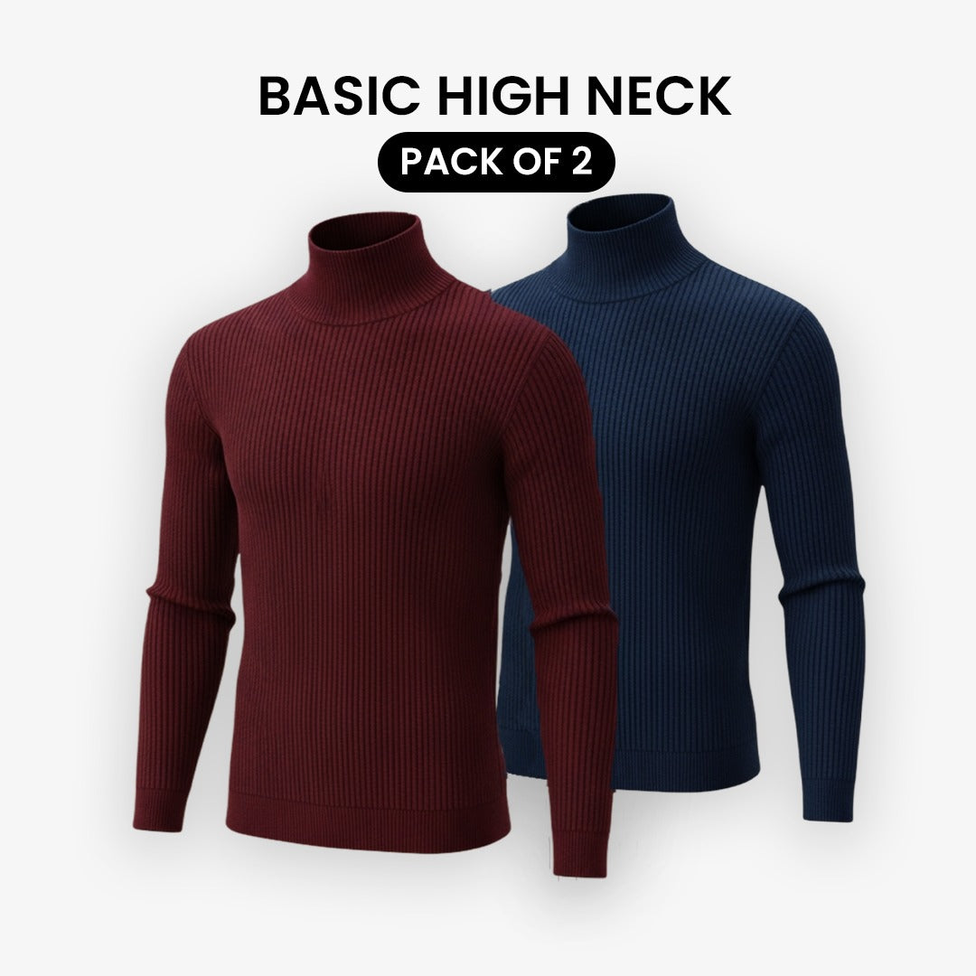 Pack Of 2 Basic High Neck – NJ Mens